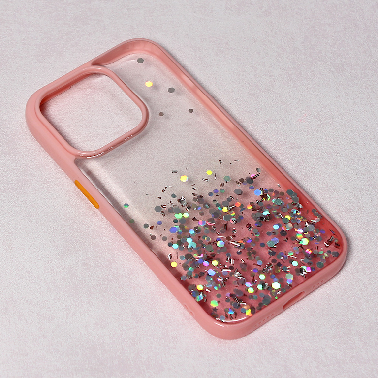 Maska(futrola) Frame Glitter za iPhone 14 6.1 Pro roze