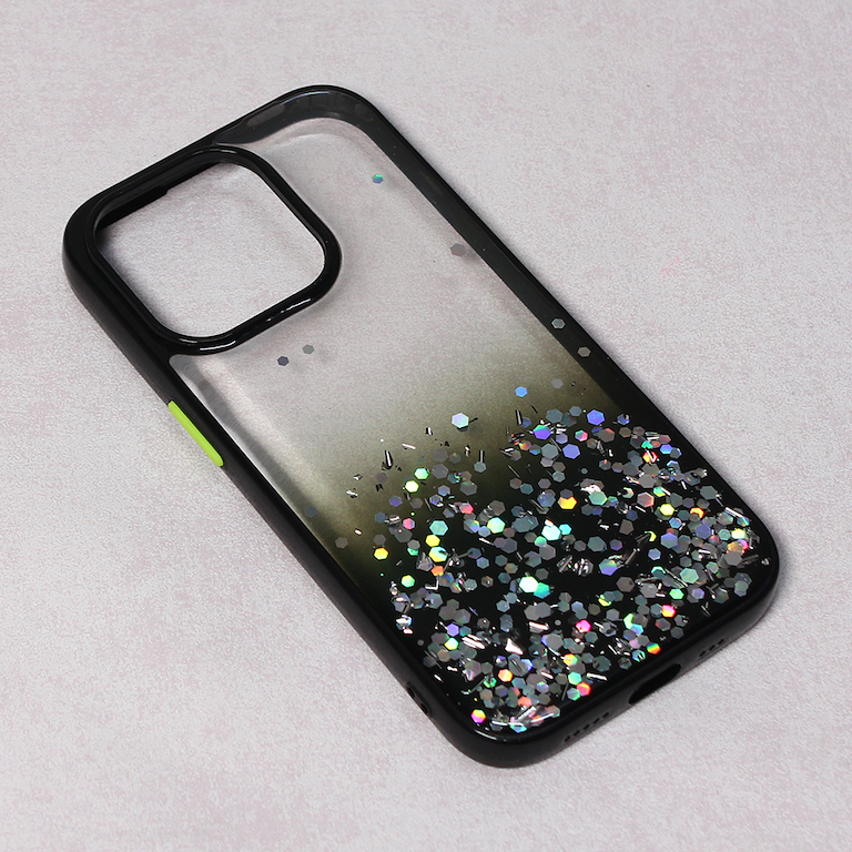 Maska(futrola) Frame Glitter za iPhone 14 6.1 Pro crna