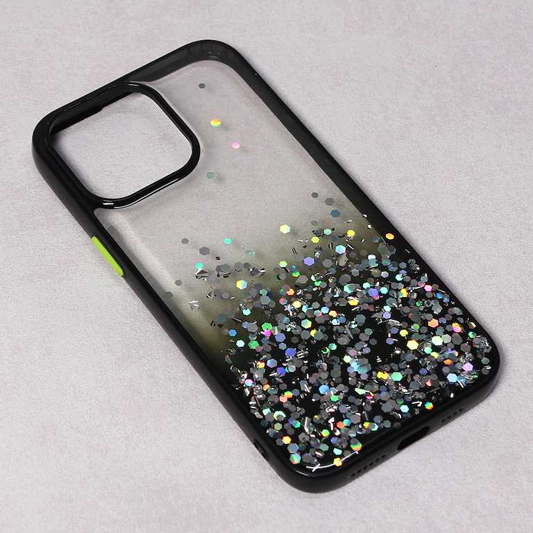 Maska(futrola) Frame Glitter za iPhone 14 6.7 Pro Max crna