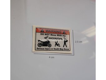 HONDA WARNING - stiker - 906