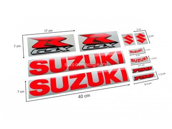 SUZUKI Gsxr 750 Komplet Fluo crvena - Nalepnice - 1419