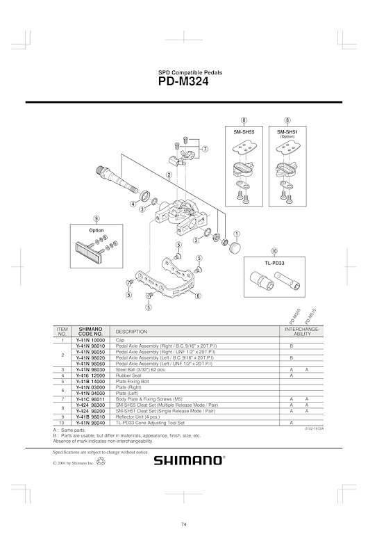 KUGLICE SHIMANO ZA PD-M324 (3/32″) 62 KOM.