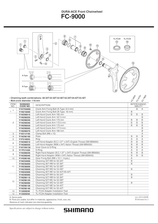 Lančanik shimano fc-9000 39t-md