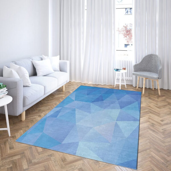 Tepih sa gumenom podlogom 120x180cm – Plavi trouglovi, TG-1019