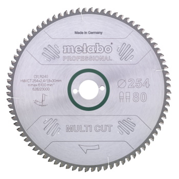 Metabo rezna ploča "MULTI CUT - PROFESSIONAL" 254X30 Z80 FZ/TZ, 5°NEG 628223000