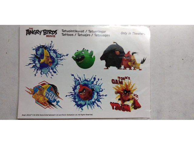 tattoo stikeri Angry birds ,3 lista po 6 stikera,cena z