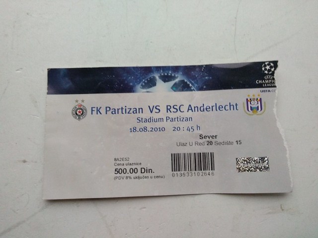 FK Partizan - RSC Anderleht 18.08.2010.