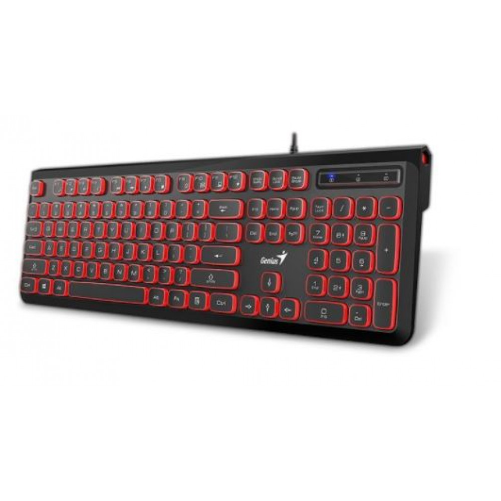GENIUS tastatura SlimStar 260,BLK+RED,USB,SER