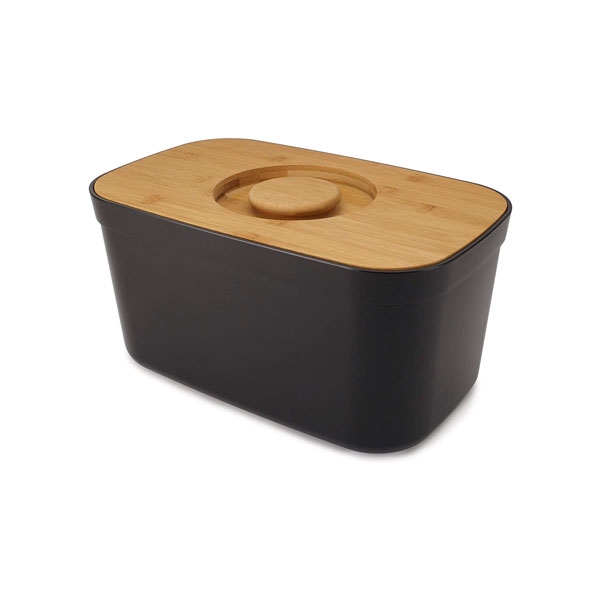 Kutija za hleb sa poklopcem od bambusa dvojake funkcije Crna