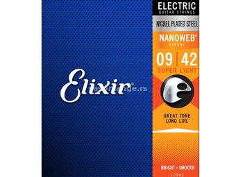 Elixir 12002 Nanoweb žice za električnu gitaru 9-42