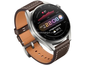 HUAWEI Watch 3 Pro titanium gray-brown leather strap