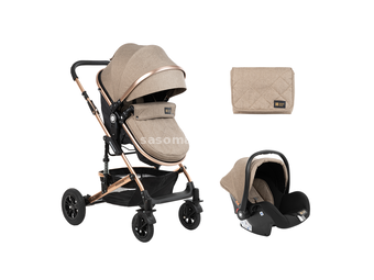 Kikka Boo Kolica za bebe set 2u1 sa autosedištem Amaia Beige KKB10114-SET