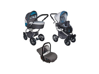 Tutek Kolica za bebe 3u1 Grander Lift - Grey/Blue ngf100