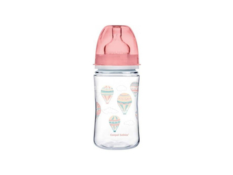 Canpol Baby Flašica 240ml Wide Neck Easy Start "The Clouds" - Pink 35/225_pin