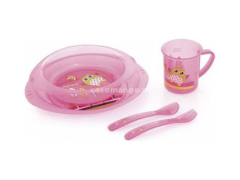 Canpol Baby Set za Hranjenje - Owl 4/405-owl-pink