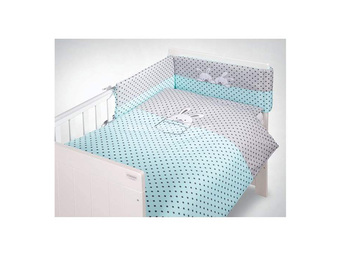 Klups Posteljina za Bebe set 5 Delova - Little Bunnies Blue c-5/h340