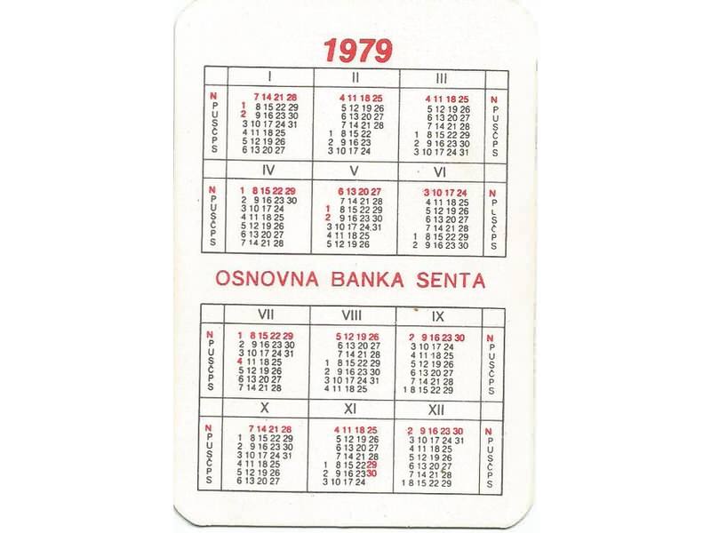 OSNOVNA BANKA SENTA 1979 mali kalendar
