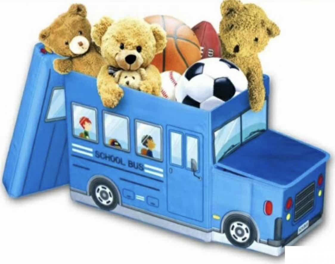 Kutija za igračke autobus tabure i kutija za igračke plavi – Kutija za igračke autobus tabure i kutija za igračke plavi
