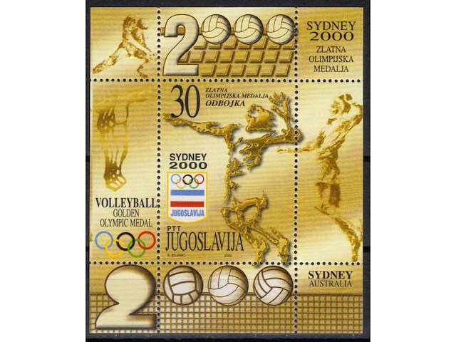 Zlatna olimpijska medalja u odbojci 2000.,blok,čisto