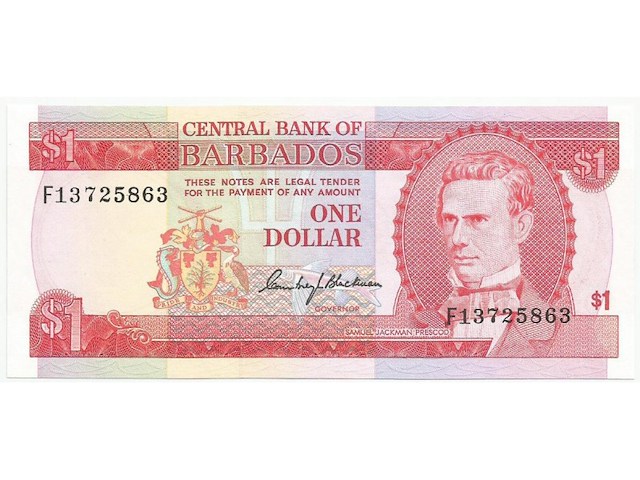 BARBADOS 1 dollar 1973. UNC P-29