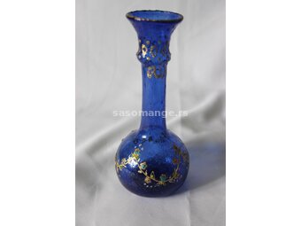 Stara Kobalt Plava Vaza Ručno Izrađena I Bojena, Unikat