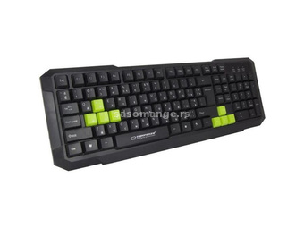 Esperanza Žična USB gejmerska tastatura Aspis Green EGK102G