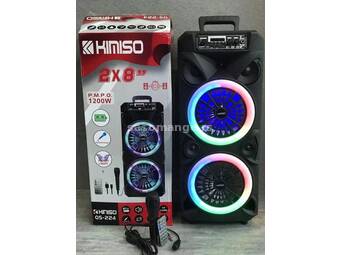 Prenosivi karaoke blutut zvučnik 2 x 8" - Kimiso QS 224