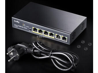 Cudy FS1006P 6-Port 10/100M PoE+ Switch, 60W internal max 32W/PoE, UPLINK, 250m, 4KV protection