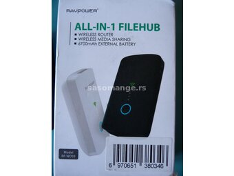 RAVPower FileHub Plus, Dual Band Wireless Travel Router, USB