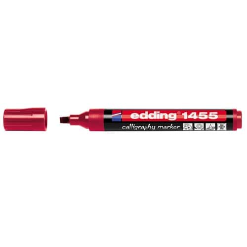 Permanent kaligrafski marker E-1455 1-5mm crvena Edding