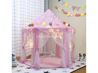 Princes šator sa baldahinom u roze boji 140x135