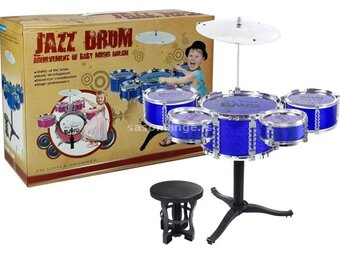 Jazz Drum SET 5 BUBNJEVA Plave Boje Za DECU