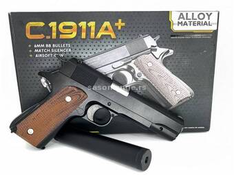 Pistolj metalni c1911A+ - Metalni pistolj na kuglice