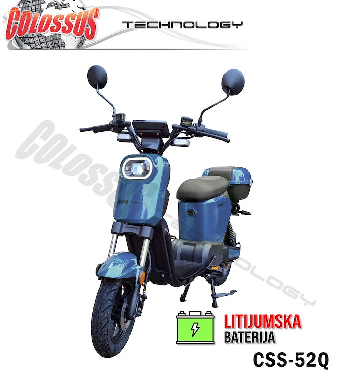 COLOSSUS Električni bicikl CSS-52Q Litijumska baterija+ Poklon kofer plavi