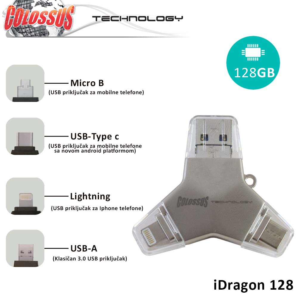 MULTI USB i DRAGON 4 u 1 U016A 128GB COLOSSUS