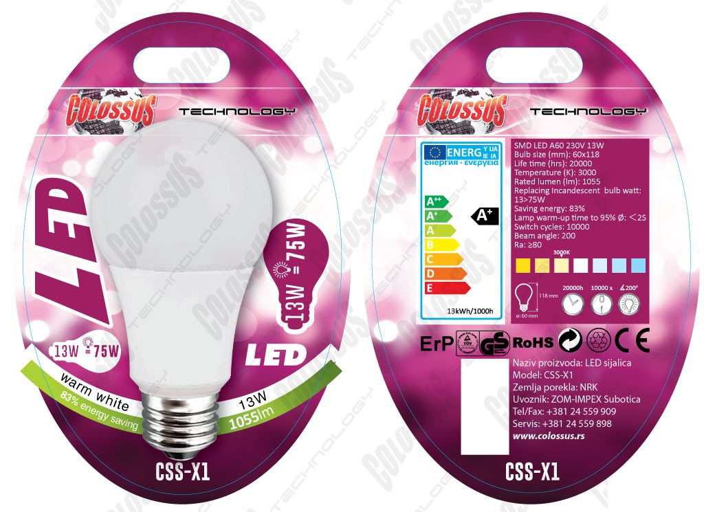 CSS-X1 SMD LED SIJALICA E27 COLOSSUS