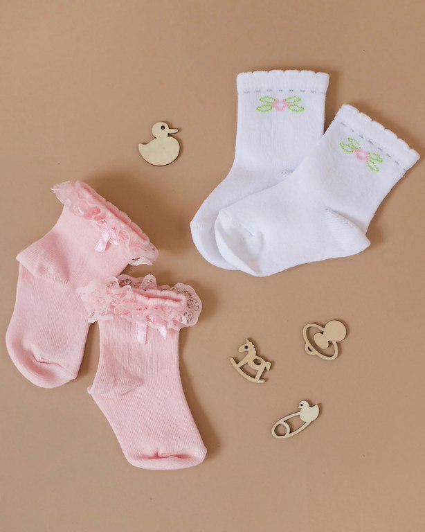 Čarapice za bebe devojčice BabyDola (dvopak)