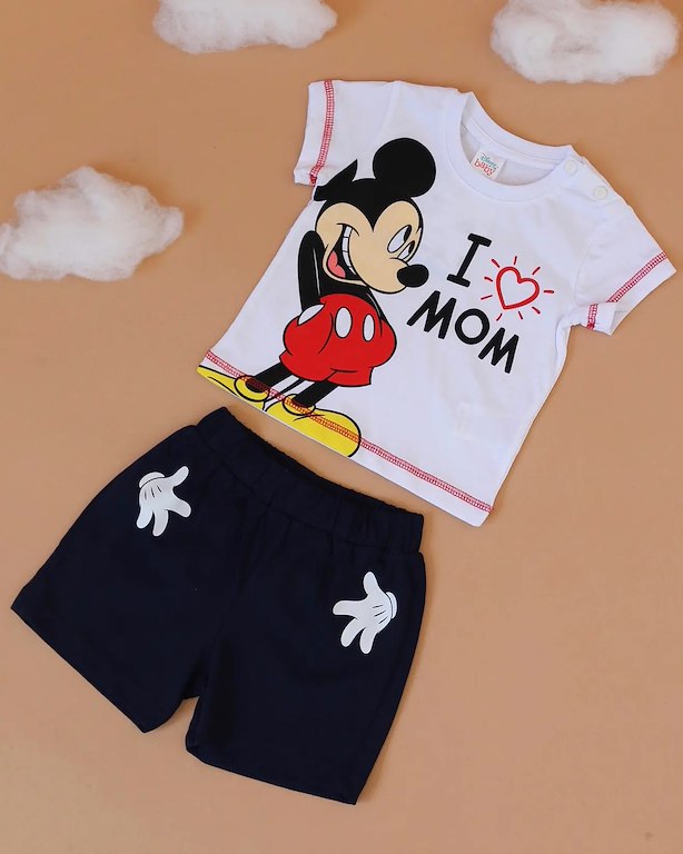 Letnji kompletić Mickey „I love mom“