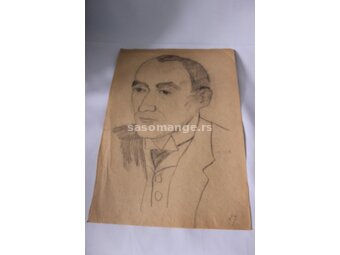 Muški Portret, Crtež 45 x 31.5
