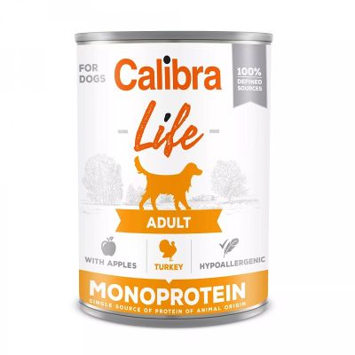 Calibra Dog Life Adult Ćuretina sa Jabukama Konzerva 400g