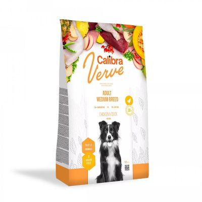 Calibra Dog Verve Grain Free Adult Medium Piletina & Pačetina 12kg