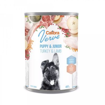 Calibra Dog Verve Konzerva GF Puppy & Junior Ćuretina & Jagnjetina 400g