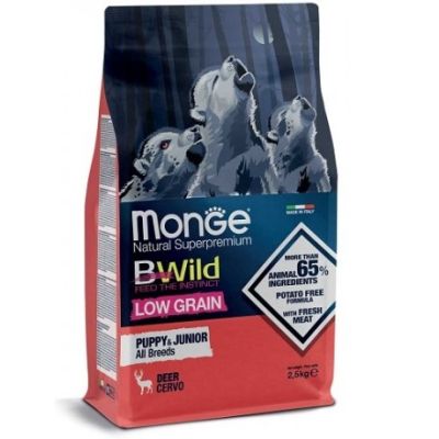 Monge BWild Low Grain Puppy & Junior Jelen 2,5kg