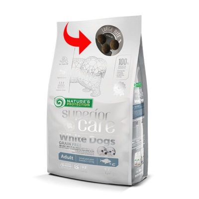 Nature's Protection White Dogs GF Adult Large Bela Riba 1,5kg