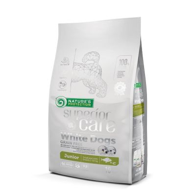 Nature's Protection White Dogs GF Junior Small and Mini Bela Riba 1,5kg