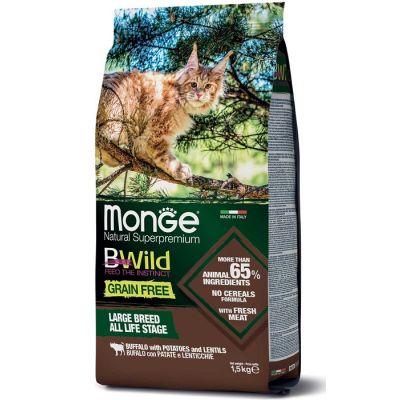 Monge Cat BWild Grain Free Bizon sa Krompirom i Sočivom 1,5kg