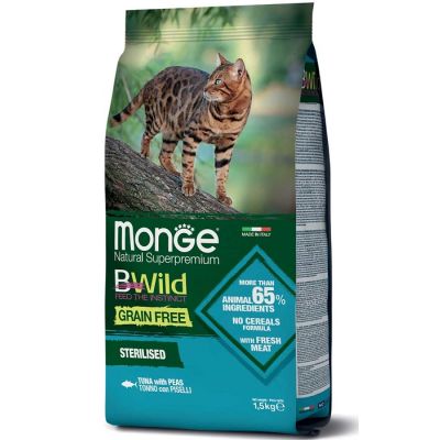 Monge Cat BWild Grain Free Tunjevina sa Graškom 1,5kg