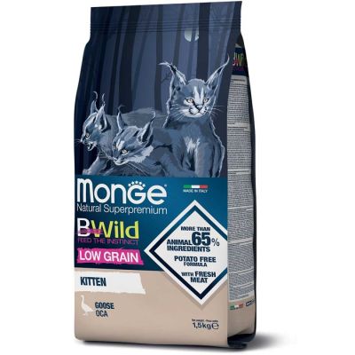 Monge Cat BWild Low Grain Kitten Guska 1,5kg