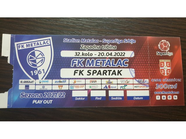 Metalac-Spartak 20.4.2022
