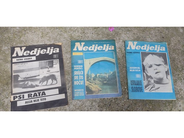 NEDJELJA 3 broja 1992ga Ratno Izdanje